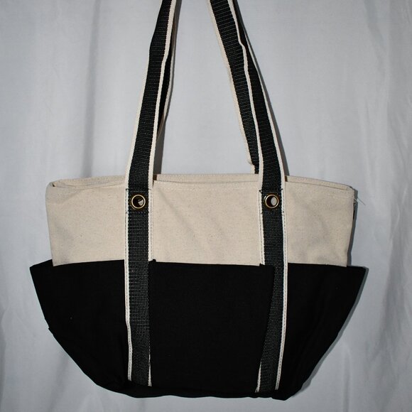 thirty-one | Bags | Thirty One Canvas Carryall Tote In Black Colorblock ...